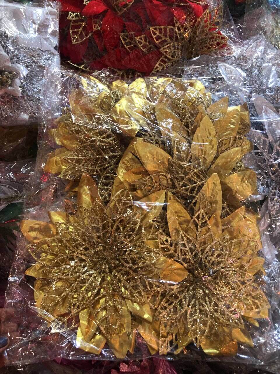 12Pcs Shiny Gold Flower Decoration | Dapitan Arcade Online Store